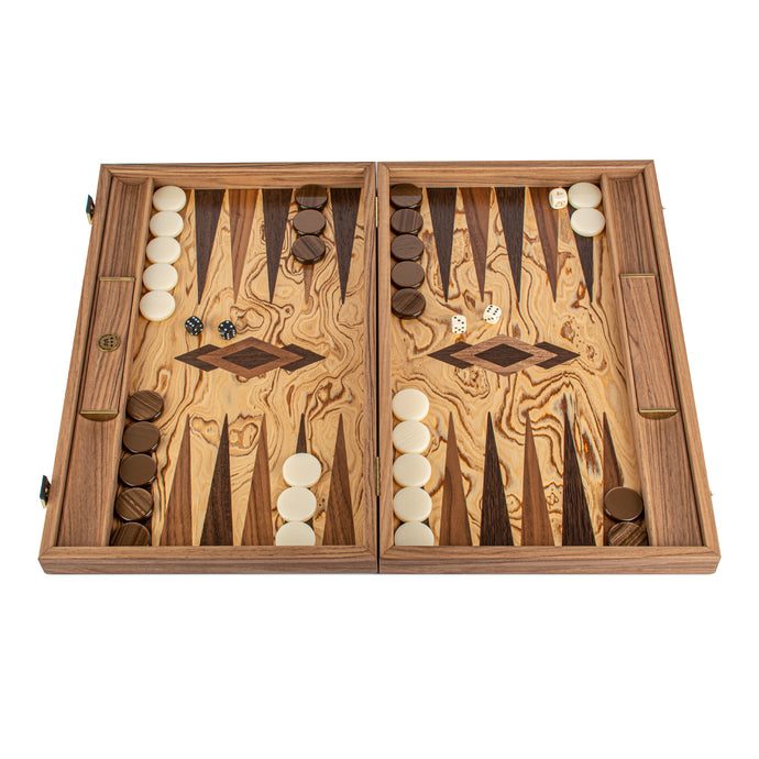 Premium Handcrafted Italian Olive Burl Backgammon Set - Timeless Elegance | MANOPOULOS Chess ...