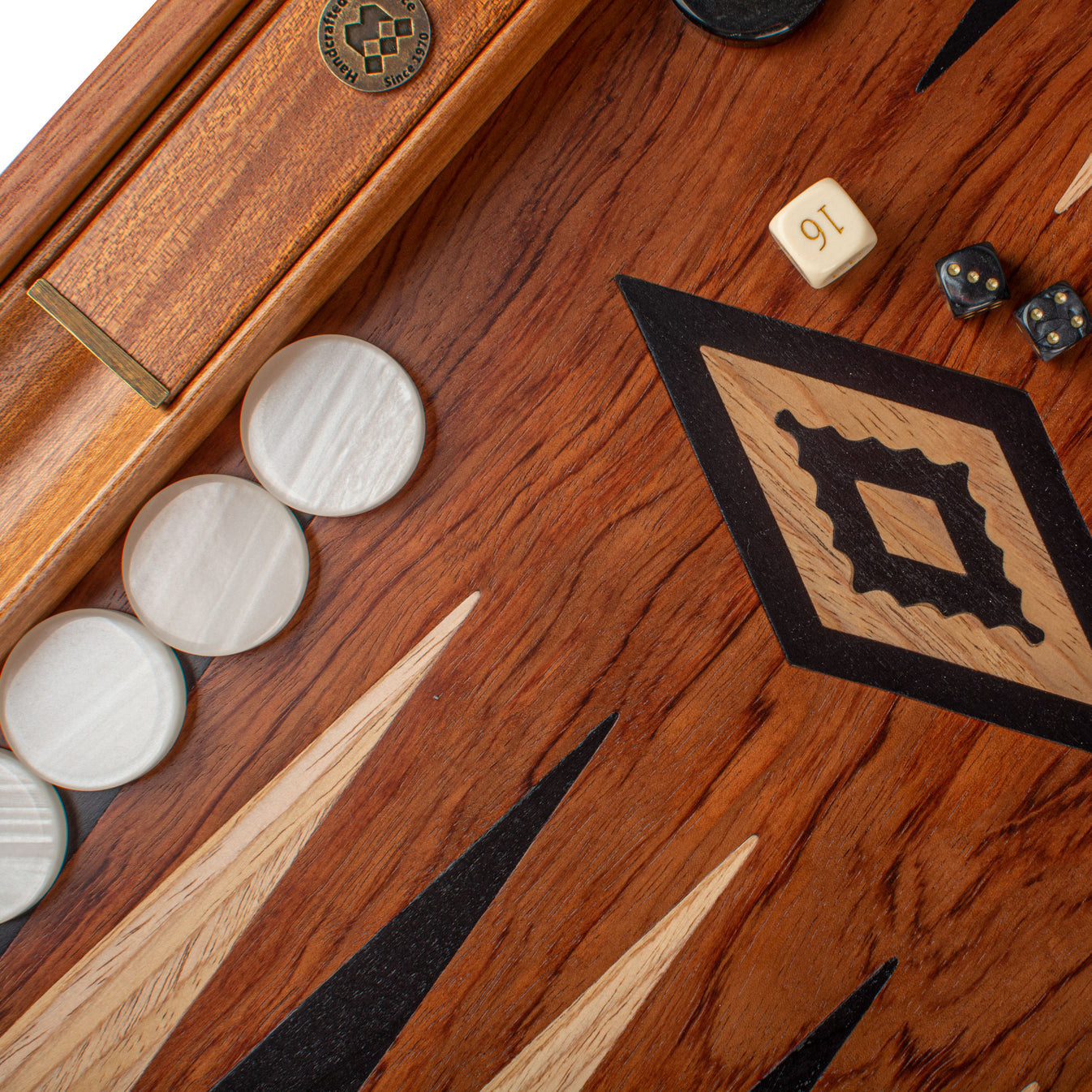 Premium Handcrafted Rosewood Backgammon Set - Black & Oak Points | MANOPOULOS Chess & Backgammon