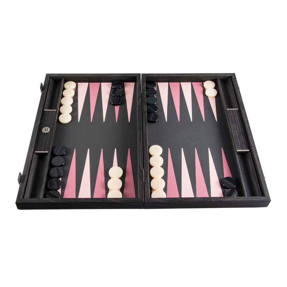 Handcrafted Black and Dusty Pink Backgammon Set | MANOPOULOS Chess ...