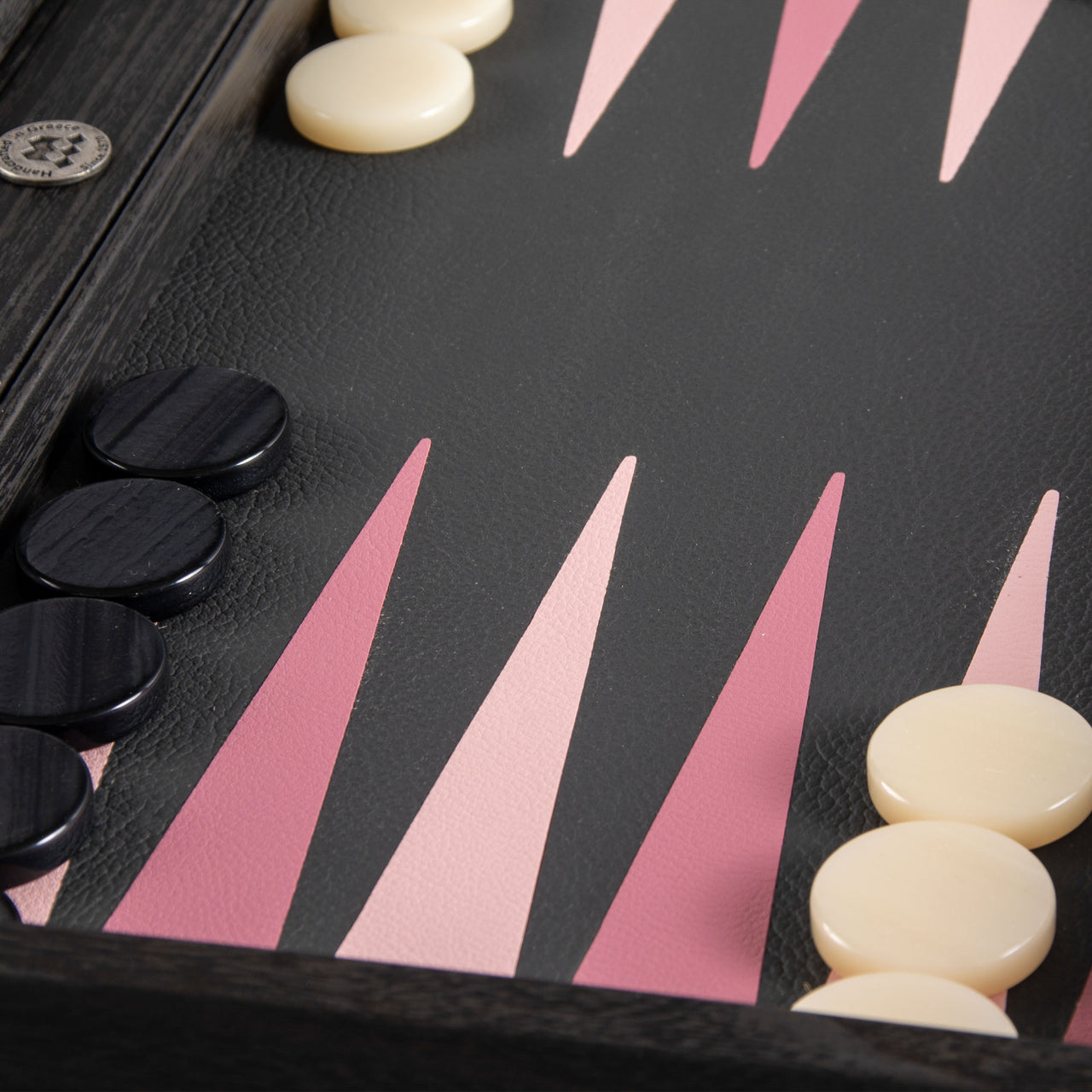 BLACK and DUSTY PINK Backgammon - MANOPOULOS Chess & Backgammon
