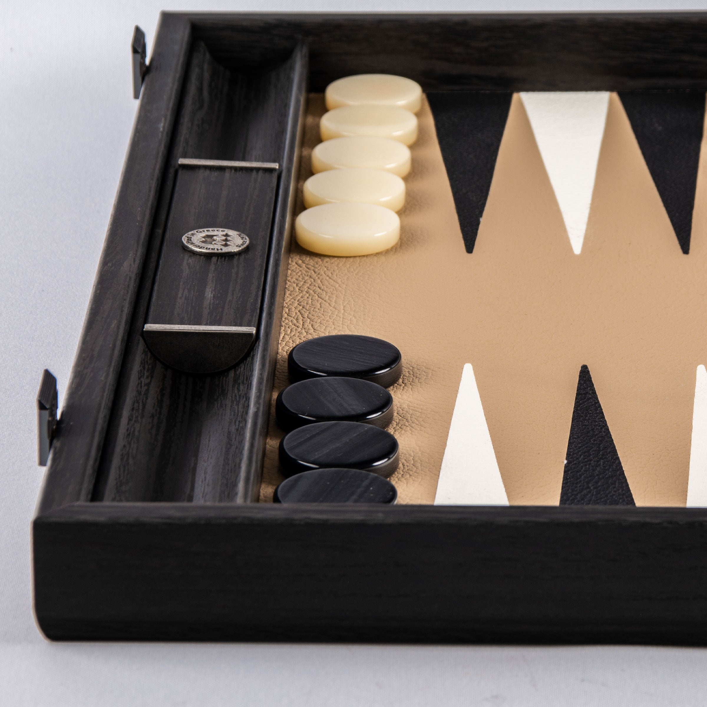 Premium Leatherette Mocha Brown Backgammon Set | MANOPOULOS Chess ...