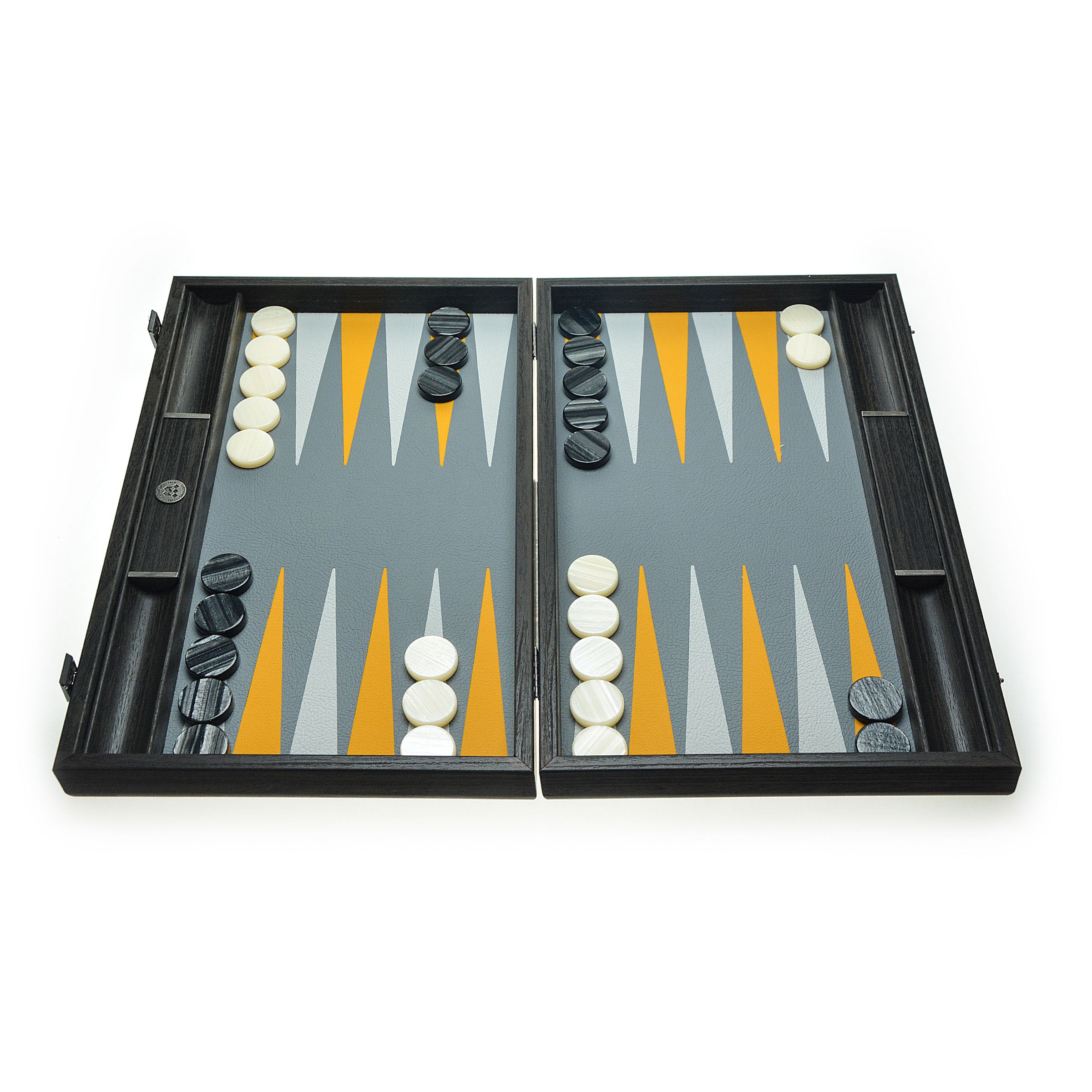 Handcrafted Canary Yellow Minimalist Art Backgammon Set with Side Racks ...