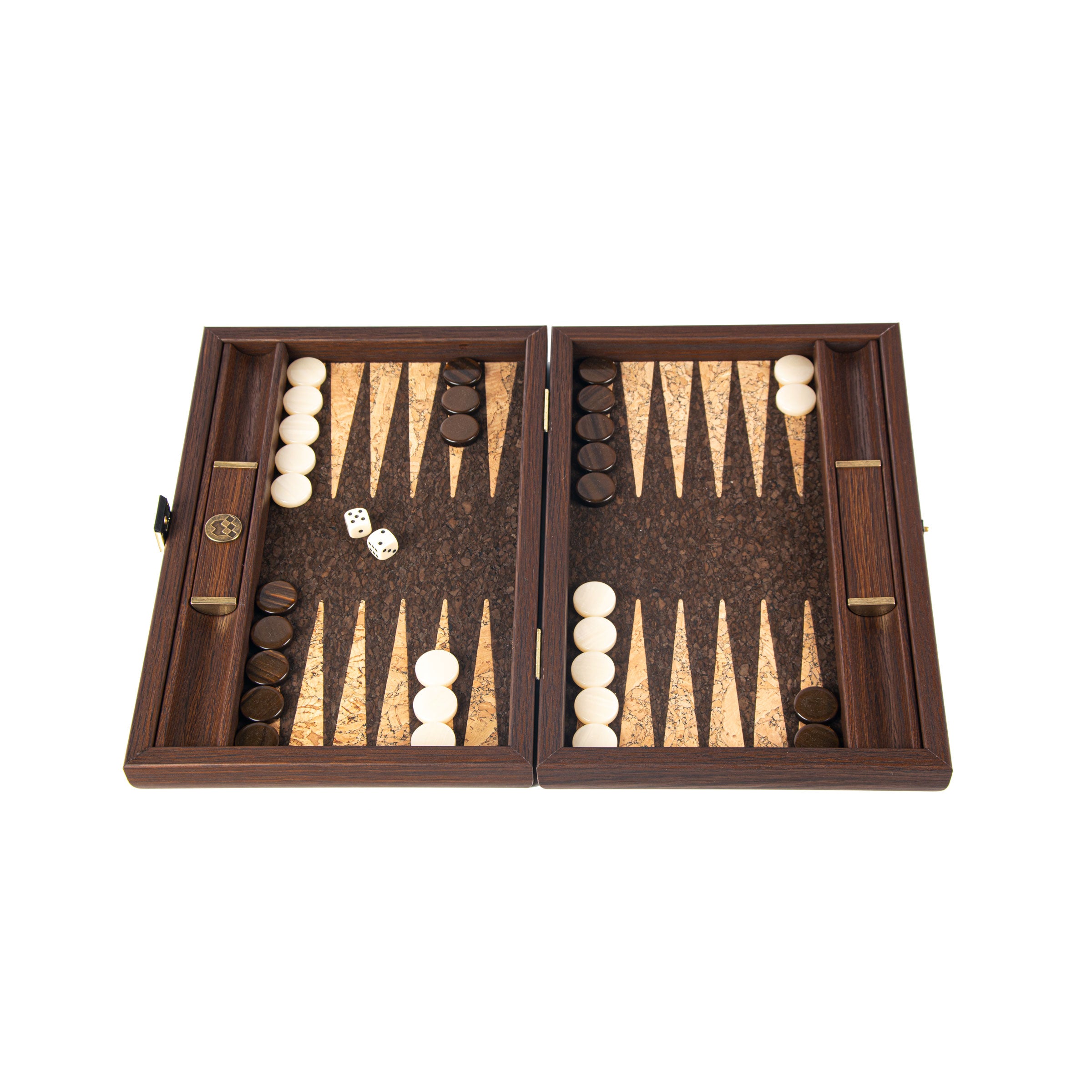 Premium Handcrafted Natural Cork Backgammon Set with Cube Design and ...