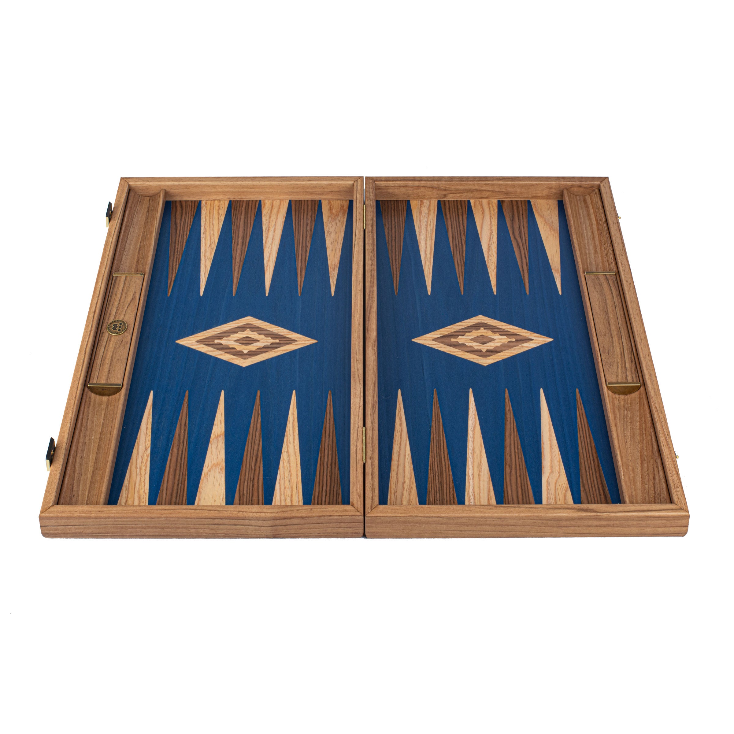 Premium Handcrafted Walnut with Blue Oak Backgammon Set | MANOPOULOS ...