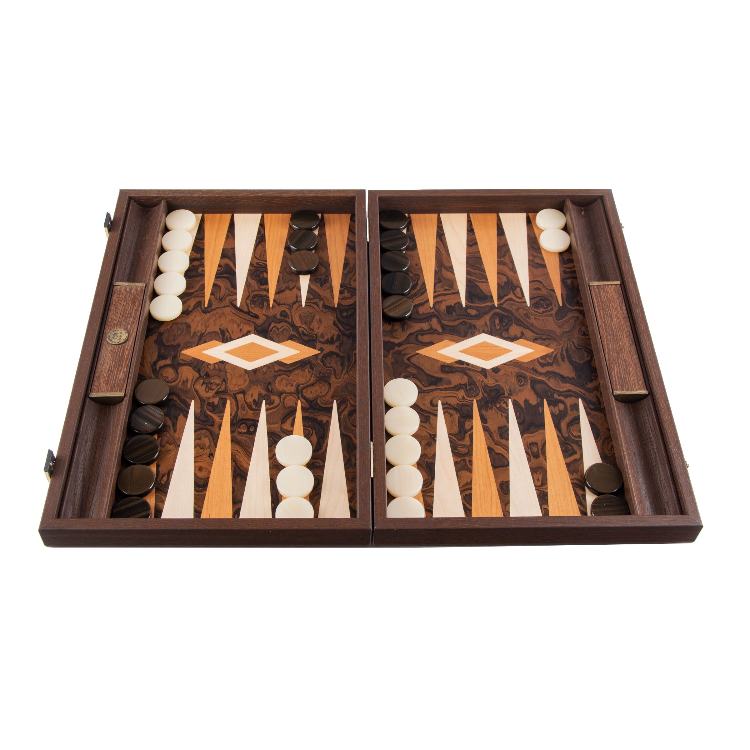 Premium Handcrafted California Walnut Burl Backgammon Set | MANOPOULOS ...