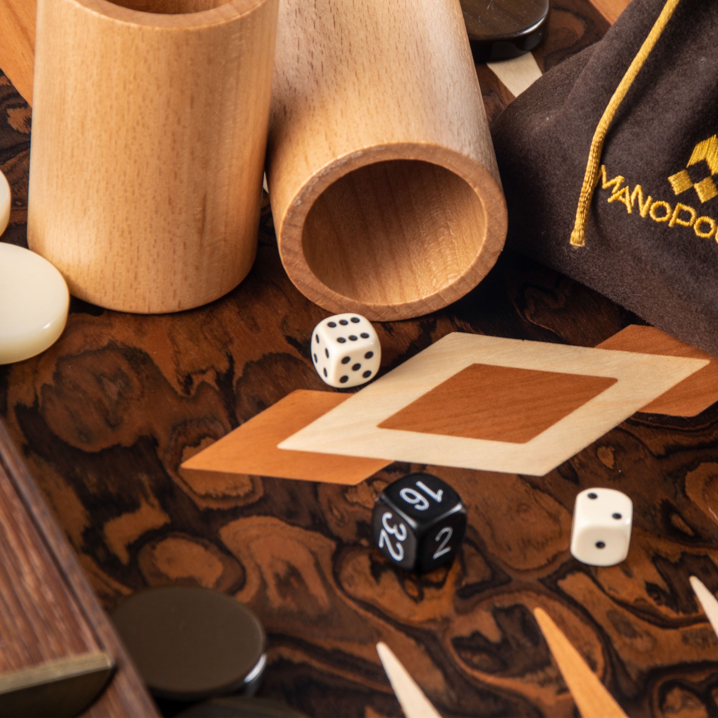 Premium Handcrafted California Walnut Burl Backgammon Set | MANOPOULOS ...