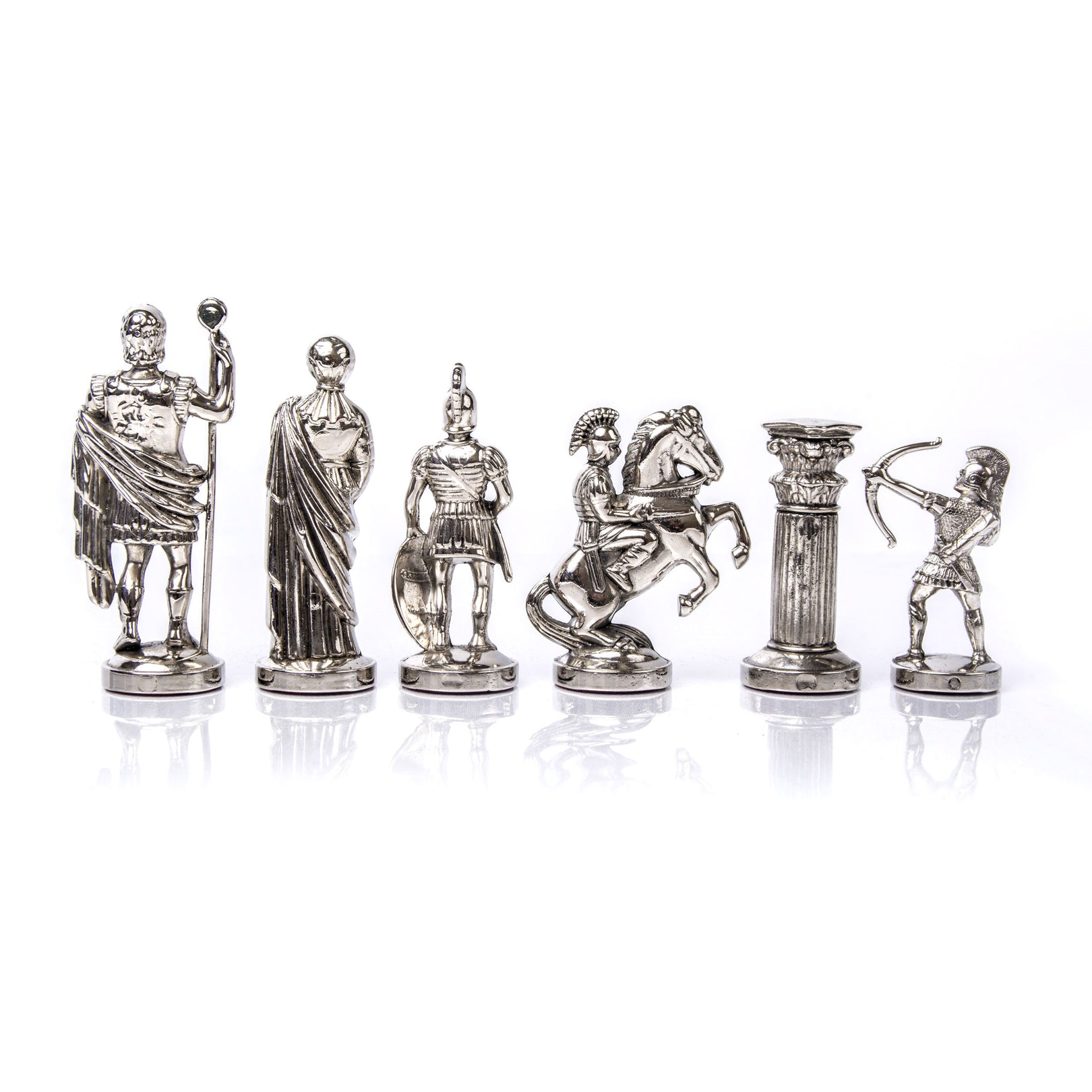 Handcrafted Metallic Chessmen Set - Archers, Blue & Bronze (Large ...