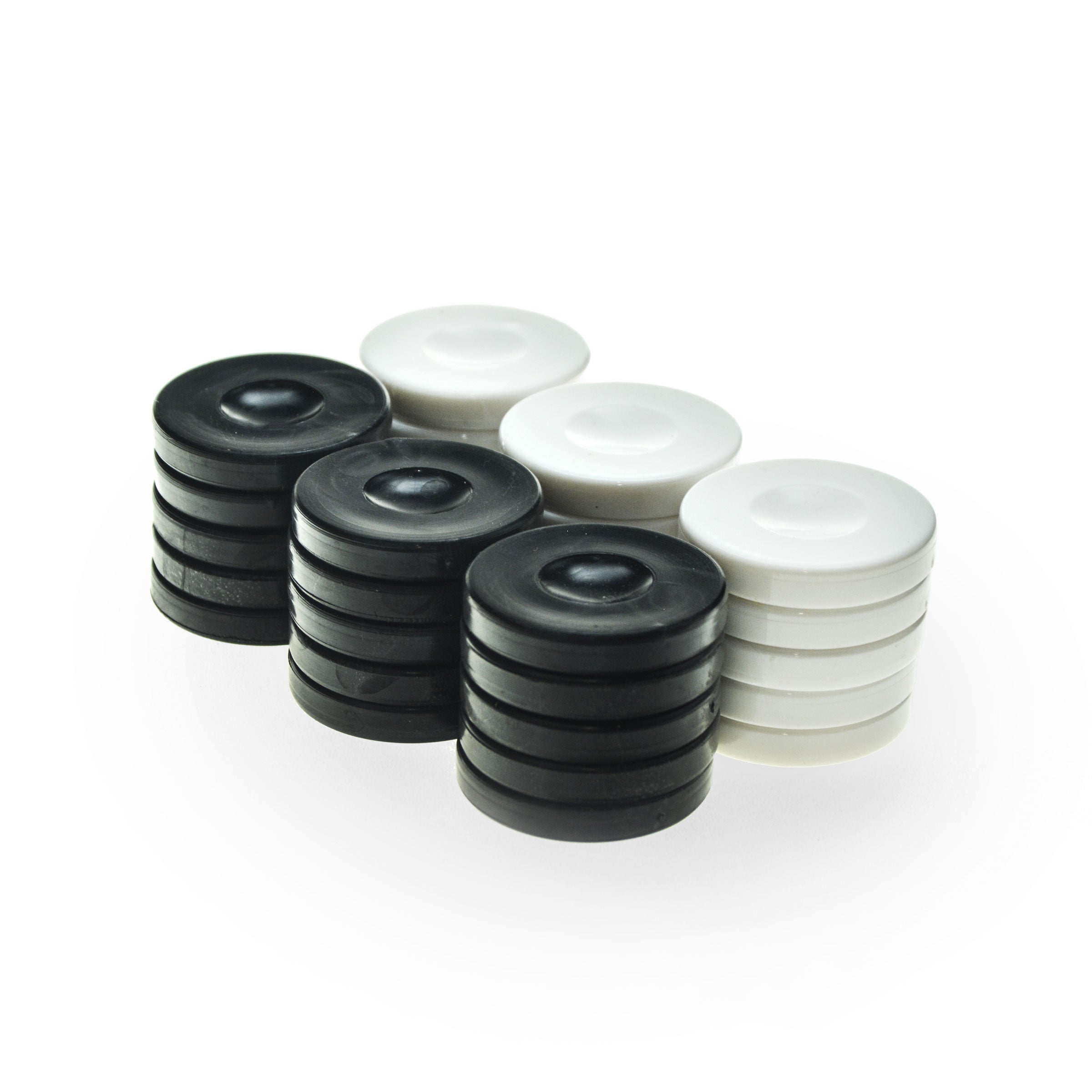Premium Plastic Checkers in Black | MANOPOULOS Chess & Backgammon