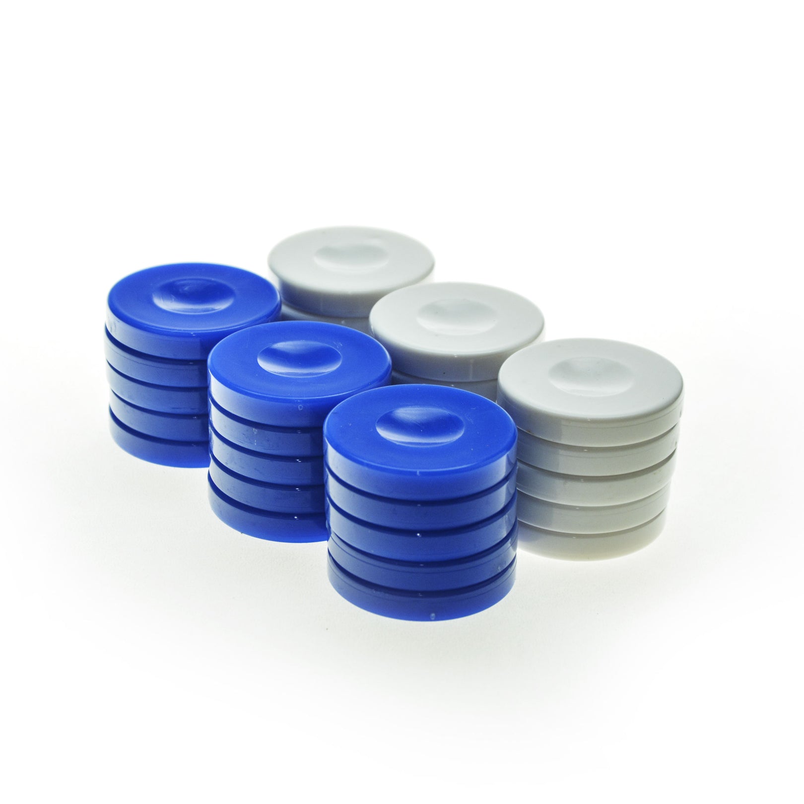 Premium Plastic Checkers in Blue | MANOPOULOS Chess & Backgammon