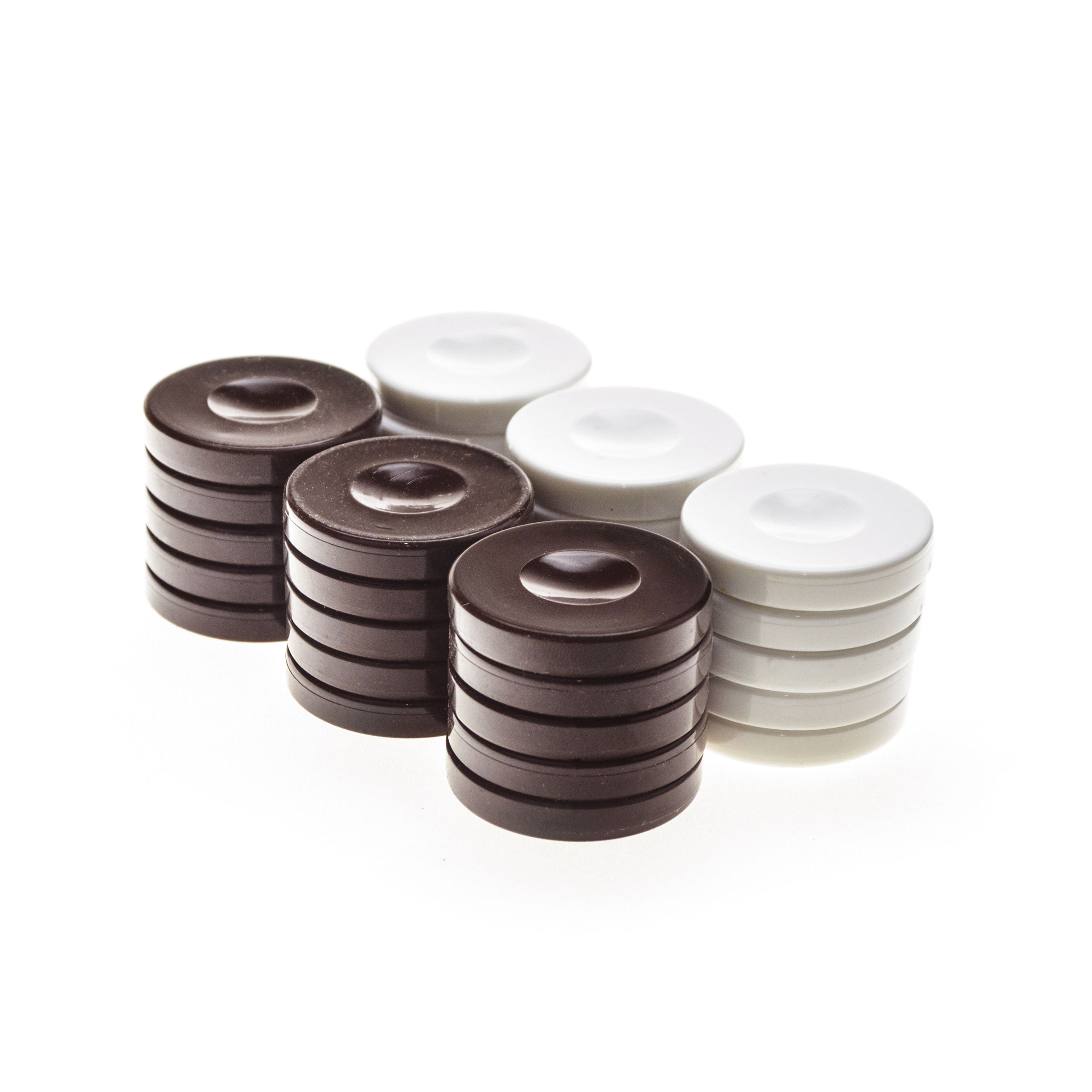 PLASTIC CHECKERS in brown color - MANOPOULOS Chess & Backgammon