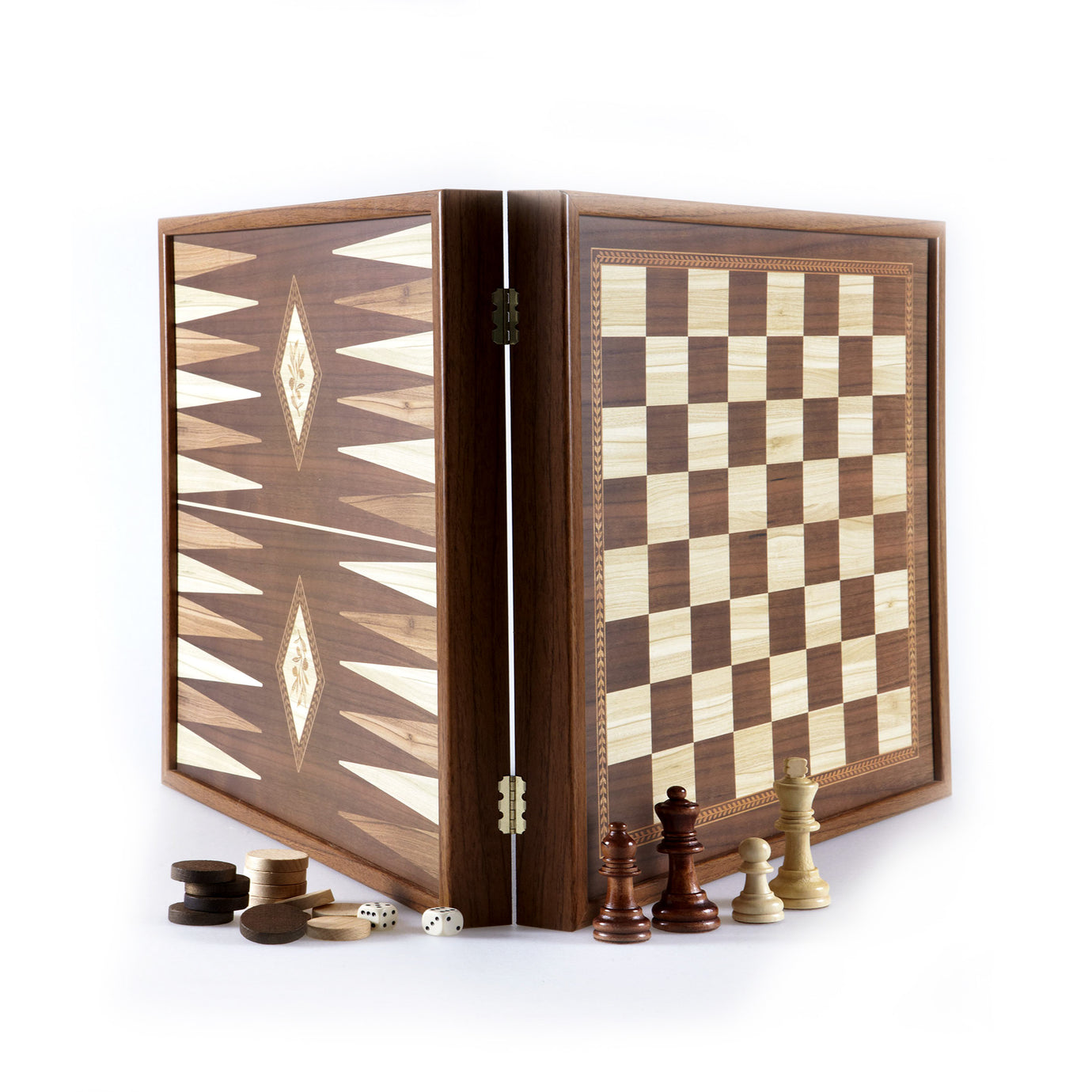 Ensemble de jeu combiné 4 en 1 de style classique : échecs, backgammon ...