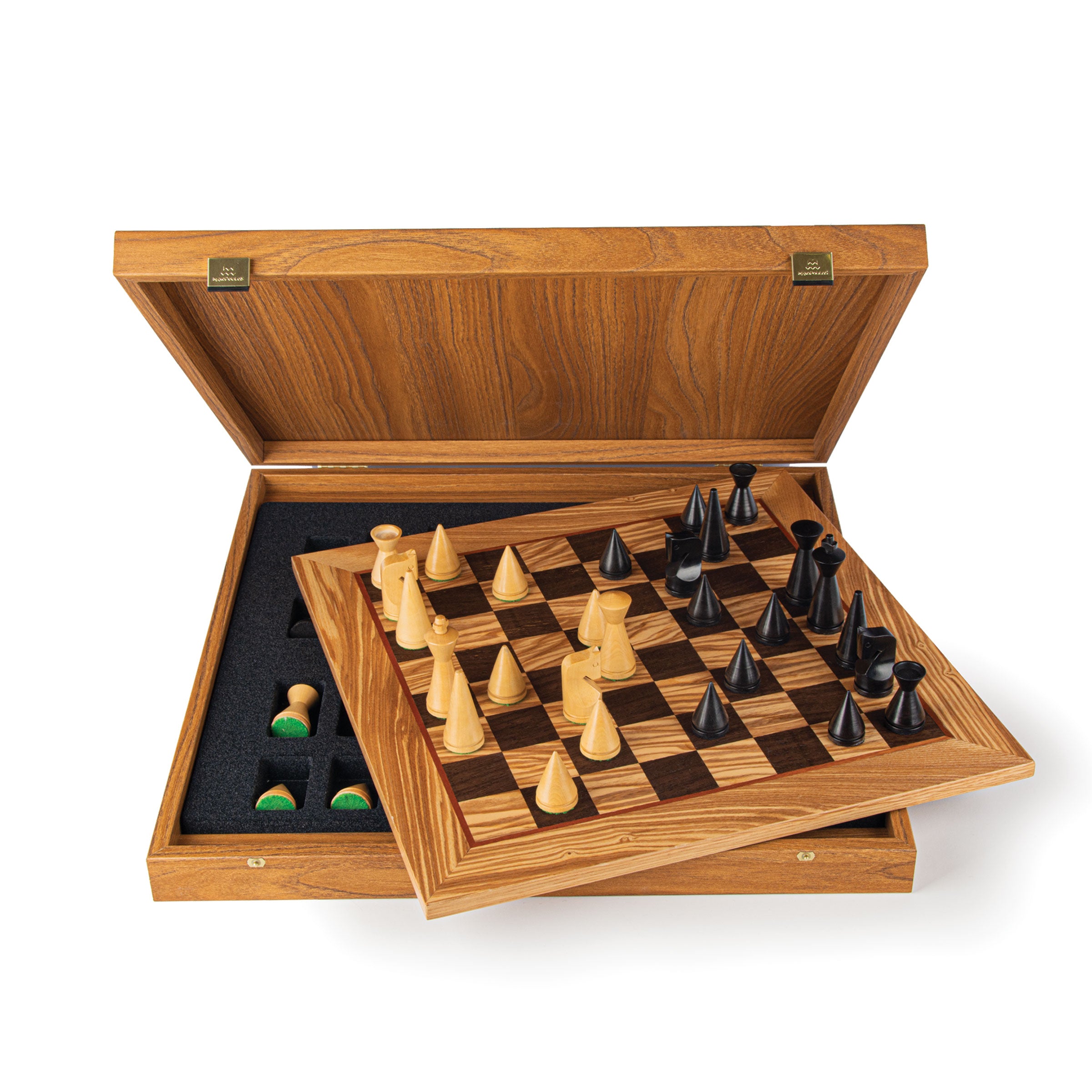 Olive Burl Chess Set with Modern Chessmen - Handcrafted Artisan Set ...