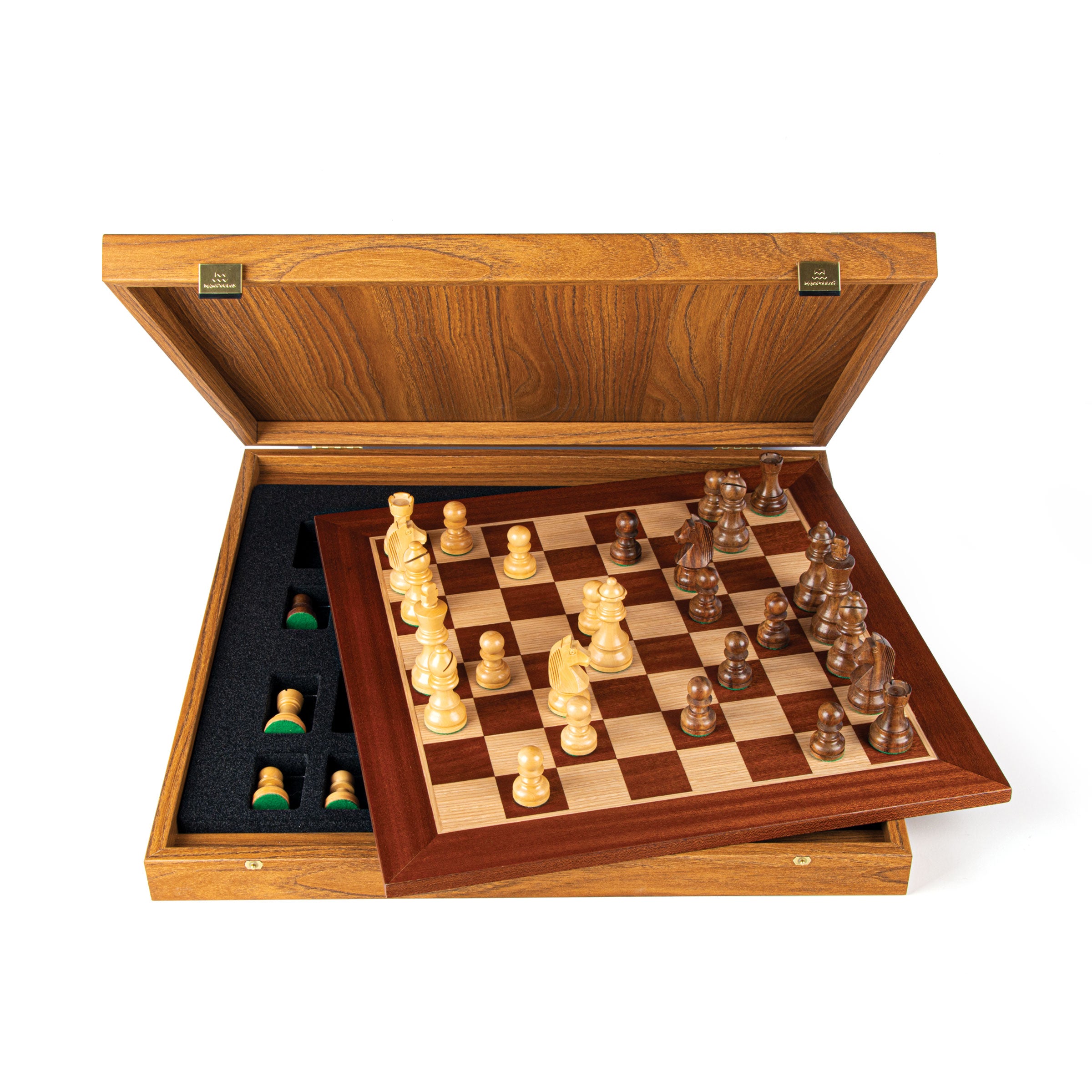 Mahogny schackset - 50x50cm med Staunton Chessmen (8,5cm kung ...