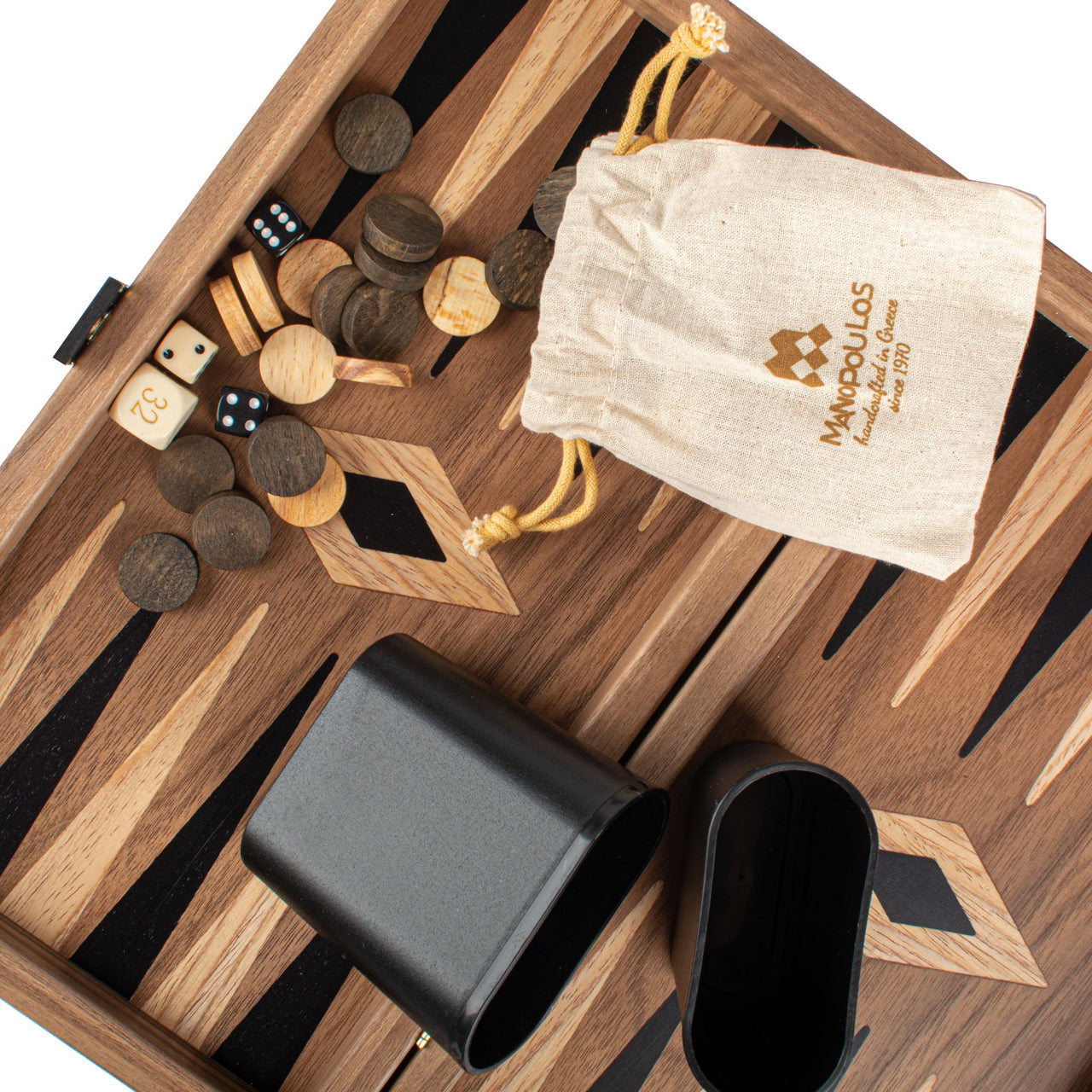 AMERICAN WALNUT Backgammon - MANOPOULOS Chess & Backgammon