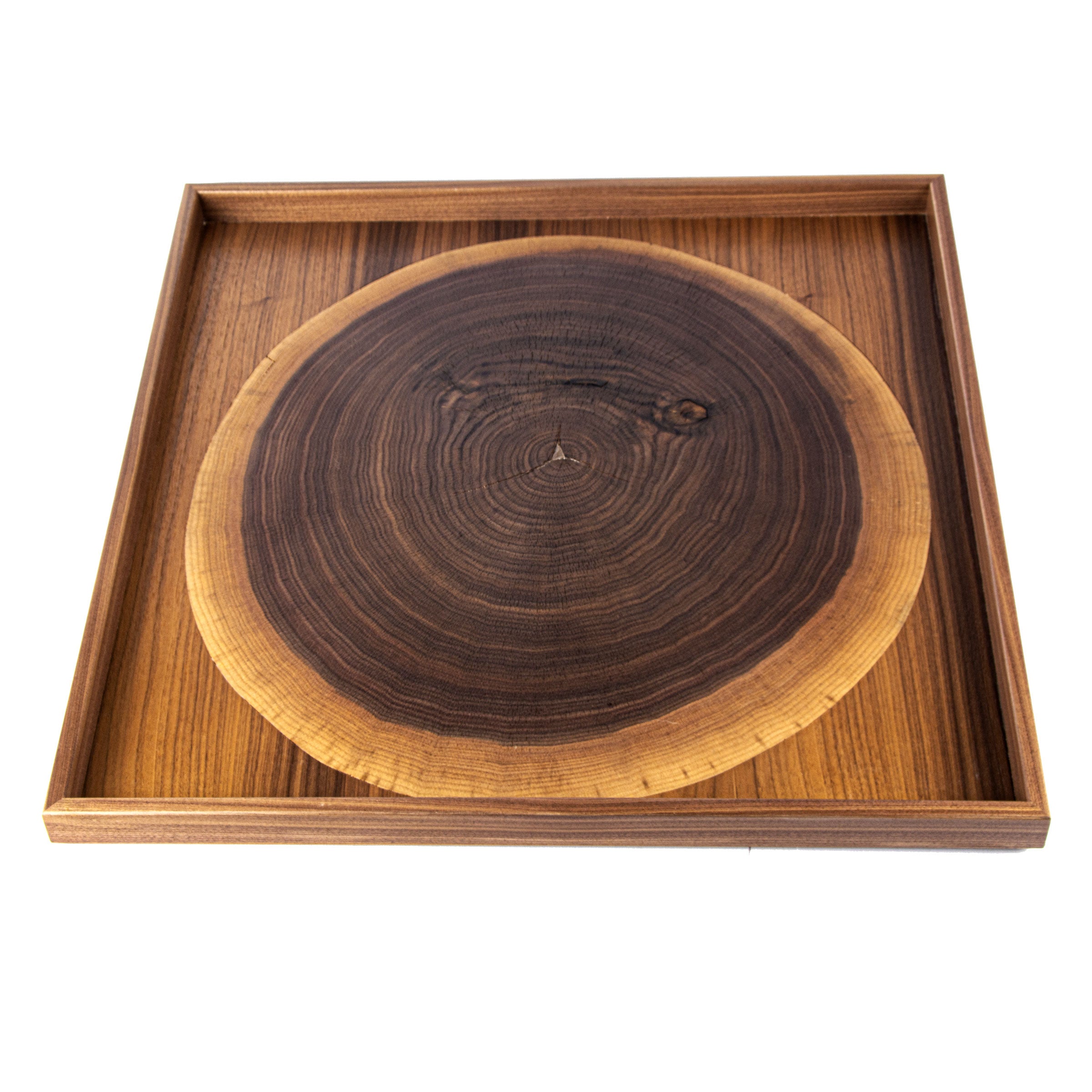 Handcrafted Wooden Tray with Natural Walnut Trunk - Luxury Game Room ...