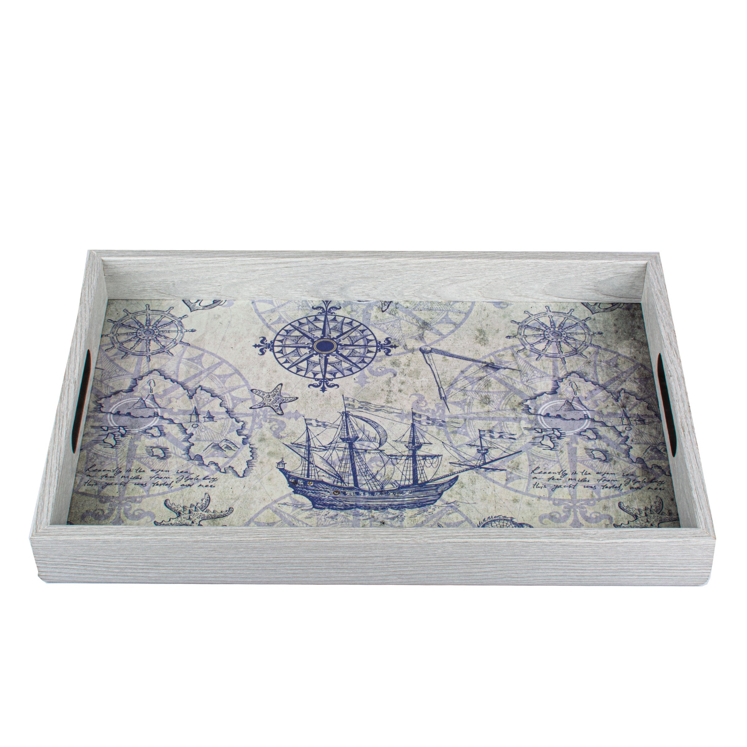 Luxury Nautical Style Wooden Tray - Handcrafted Decorative Design ...