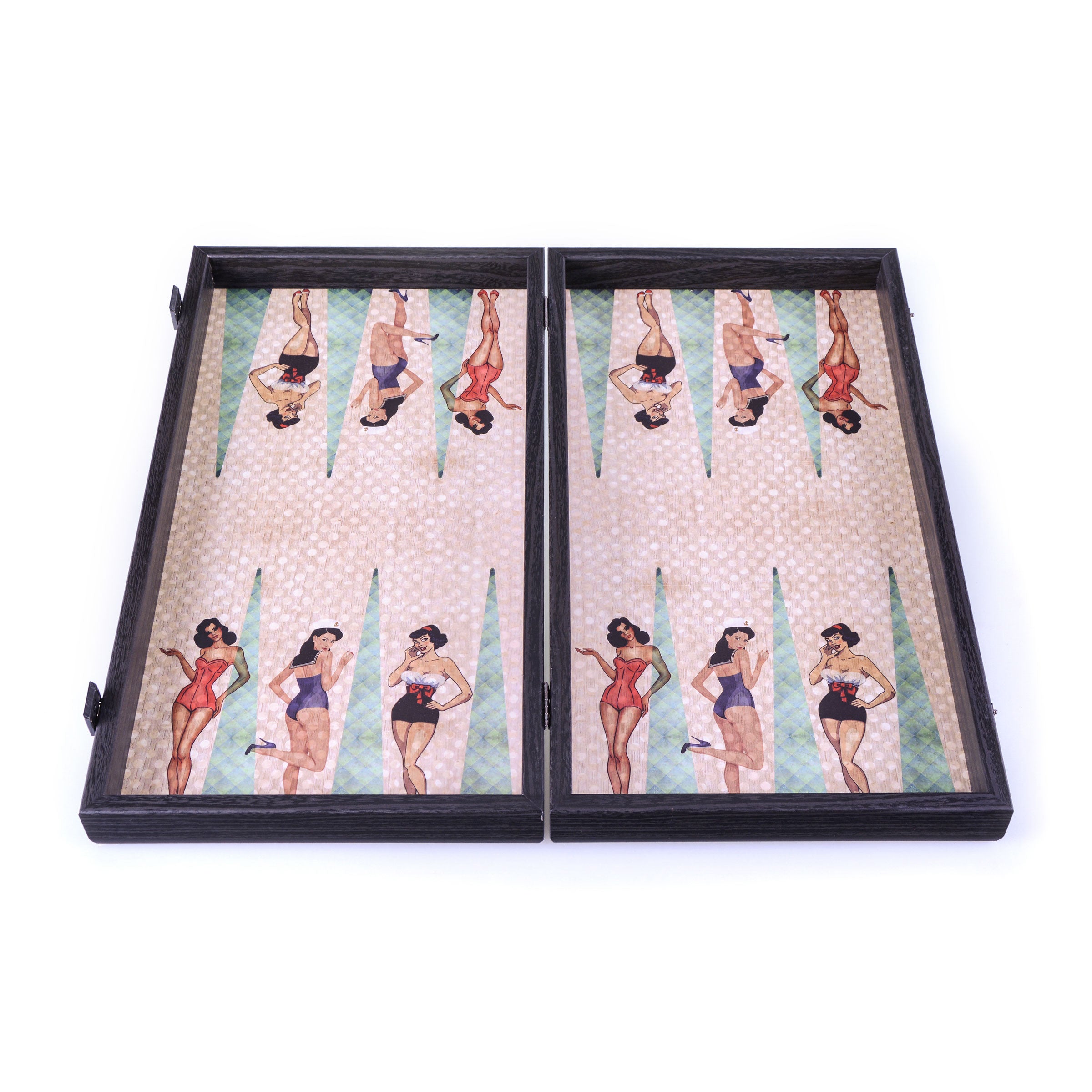 Handcrafted Pin-Up Girls Backgammon Set - Sand Color | MANOPOULOS Chess ...