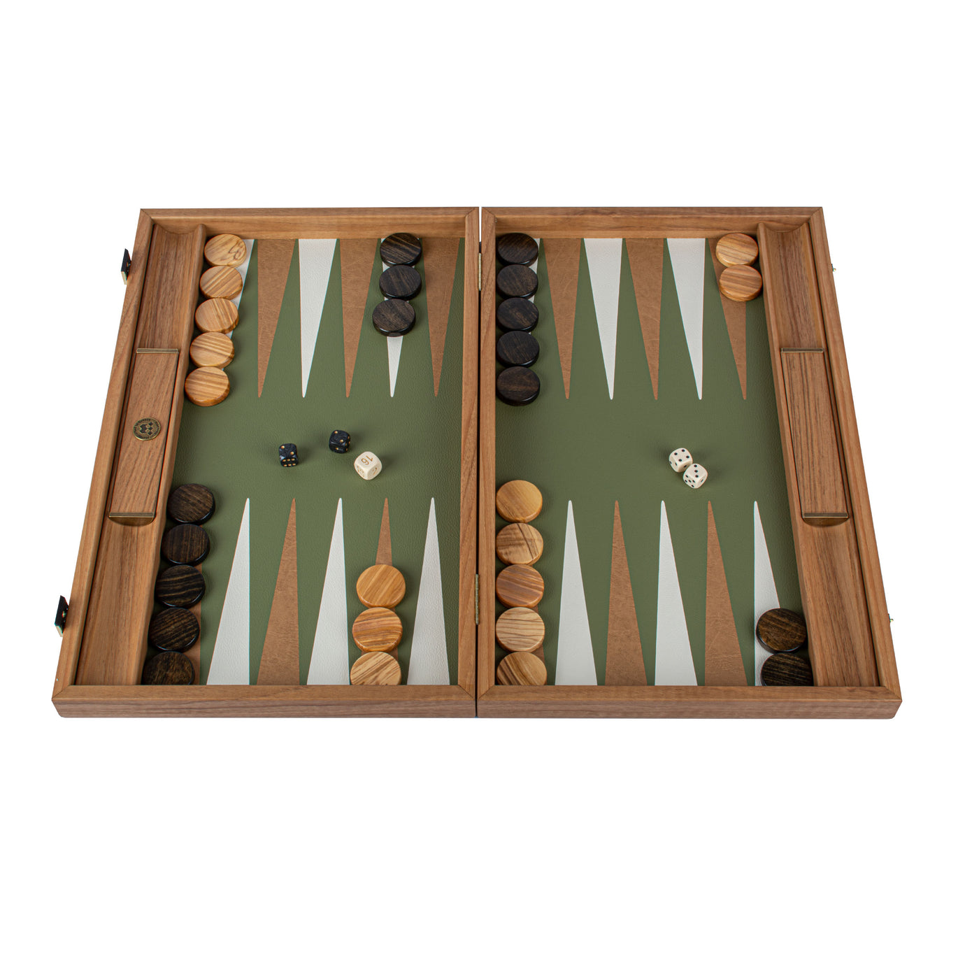 Manopoulos Knitted Leather Backgammon Set - Olive Green – MANOPOULOS ...