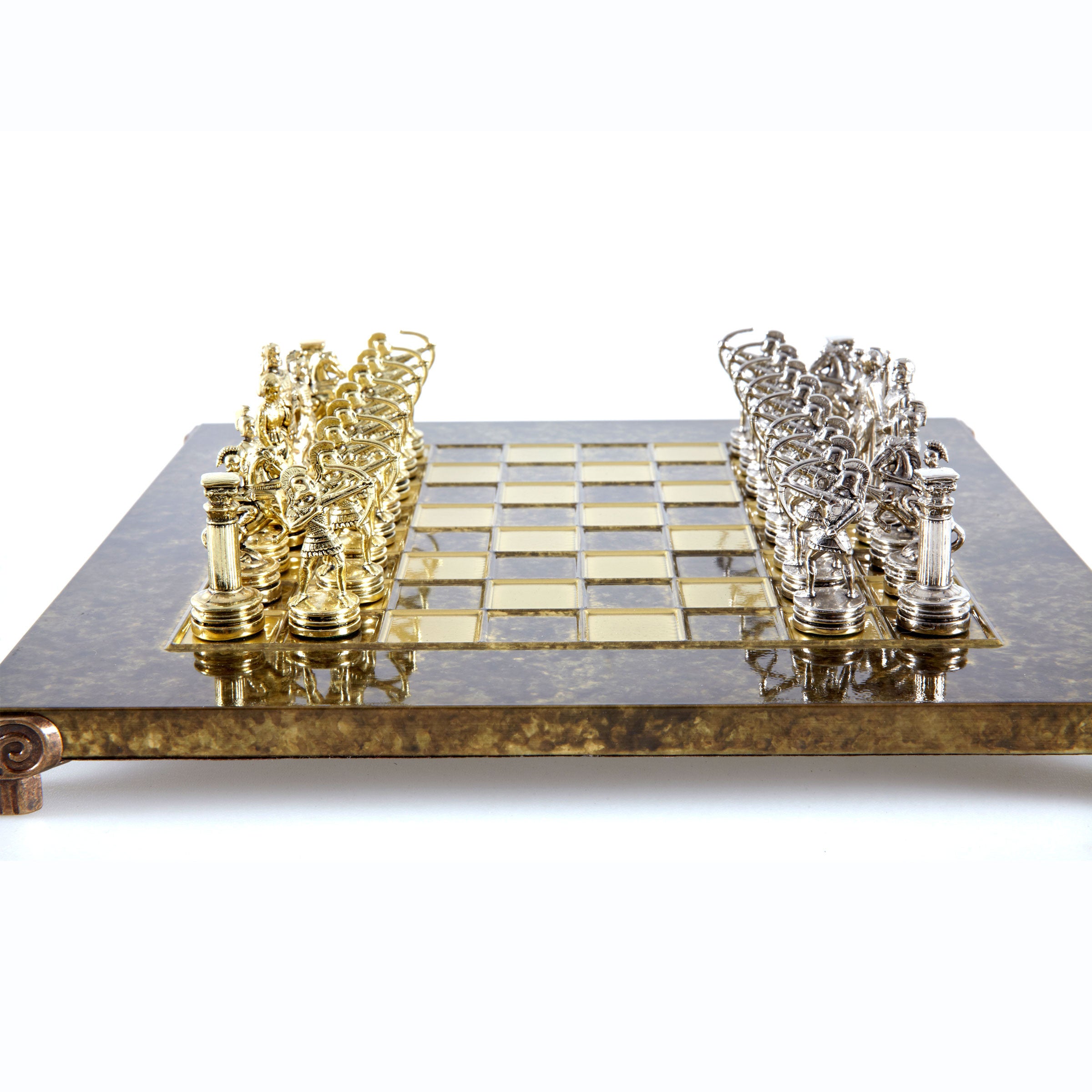 Handcrafted Luxury Archers Chess Set - Gold/Silver Chessmen and Bronze ...