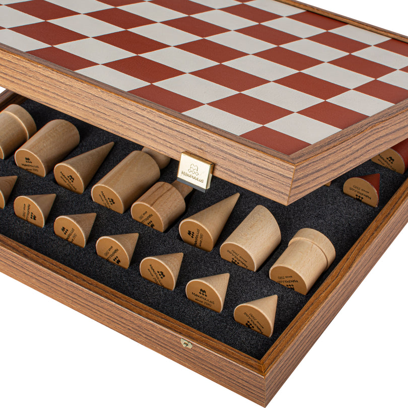 Bauhaus Style Terracotta & White Chess Set - 40x40cm with 8.5cm King ...