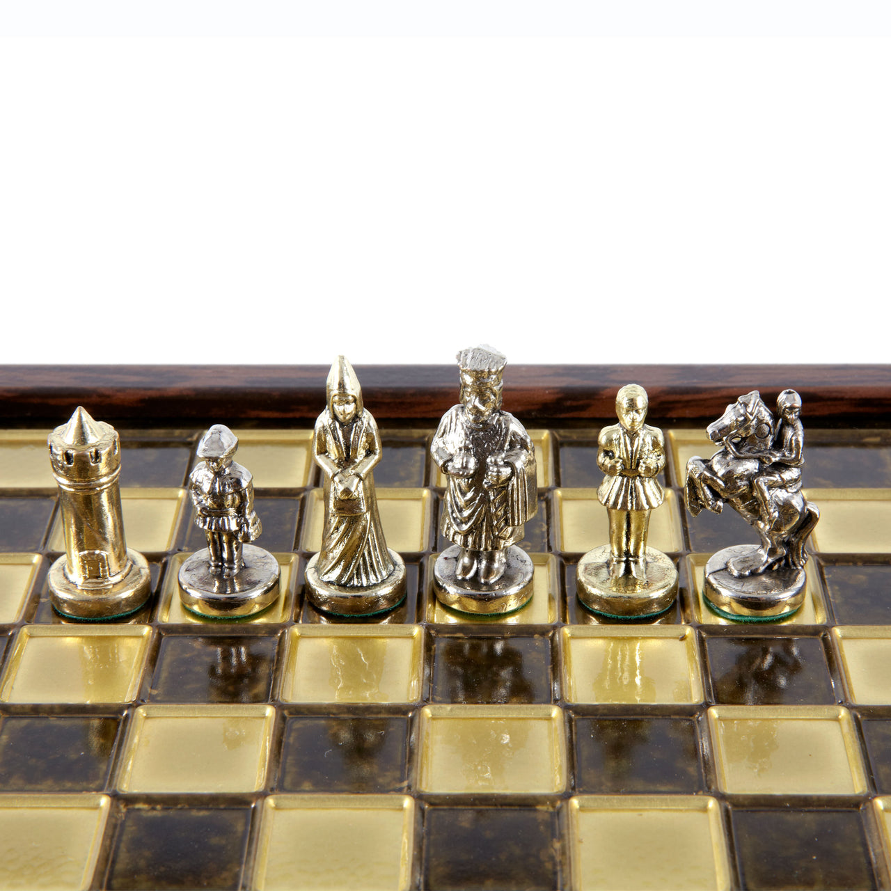 BYZANTINE EMPIRE CHESS SET In Wooden Box With Storage with gold/silver ...